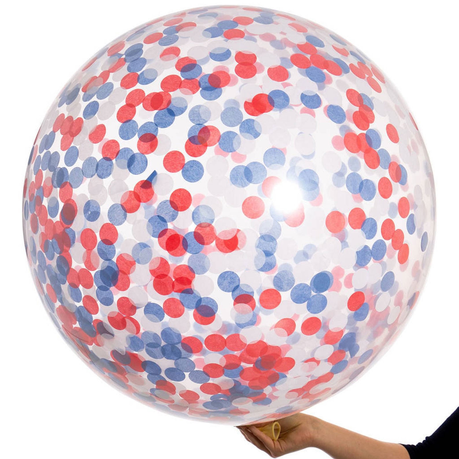 CONFETTI & FUNKY BALLOONS : 3' Red, White & Blue Confetti Balloon